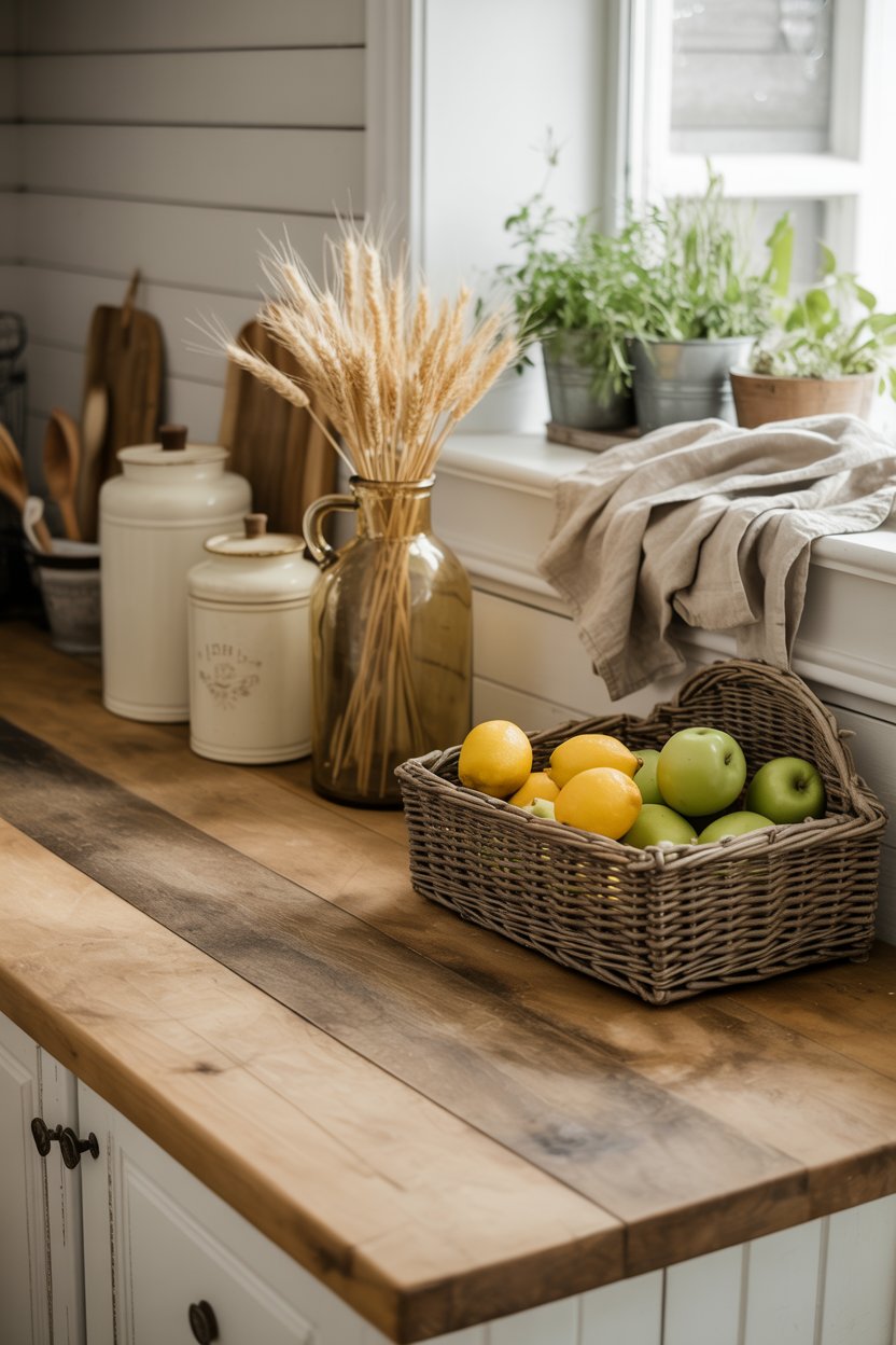 21 Farmhouse Kitchen Counter Decor Ideas for a Cozy & Stylish Look