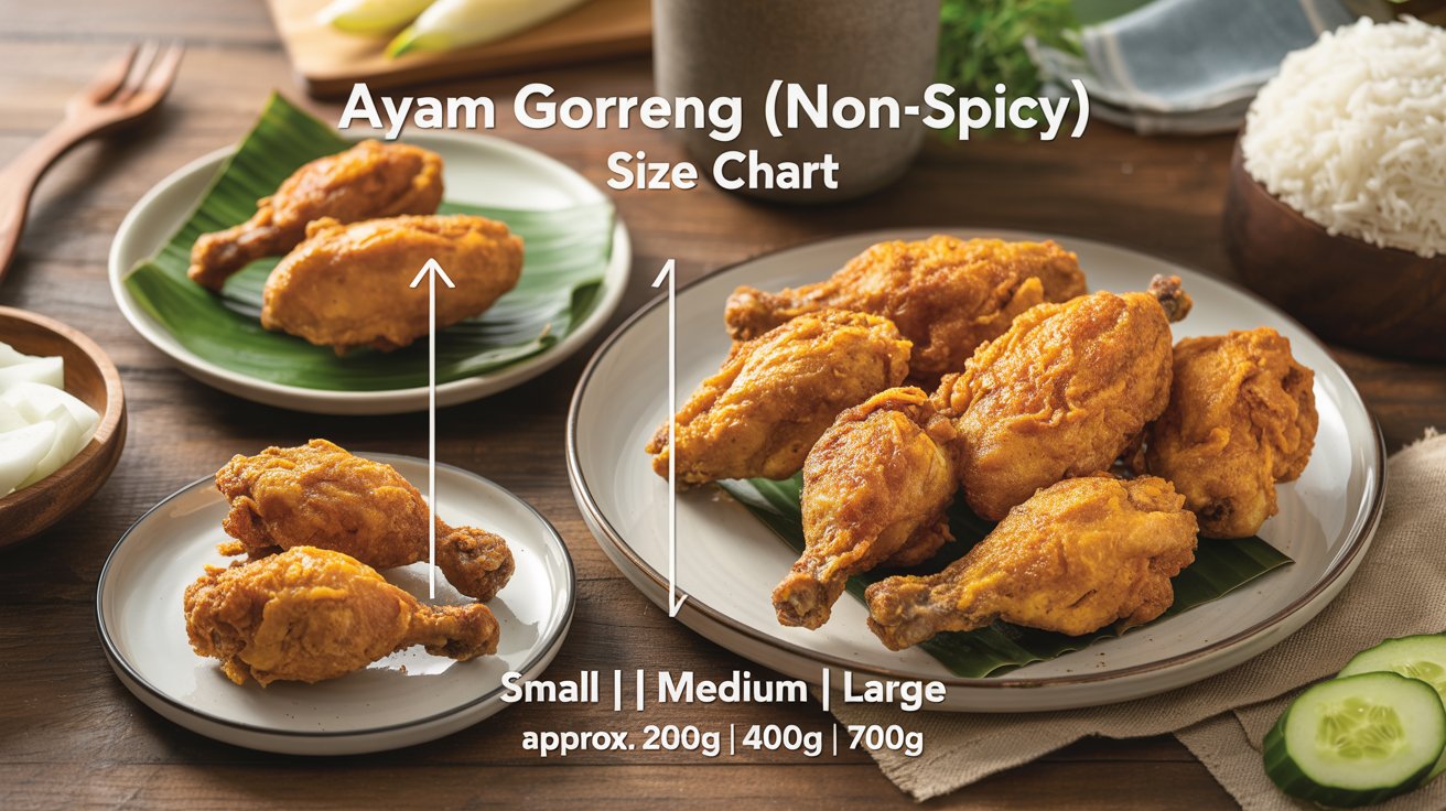 Ayam Goreng Friend Chicken Without Spicy Size Chart: Ultimate Guide