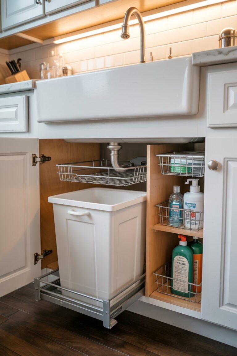 23 Hidden Trash Idea for Kitchen DIY Projects