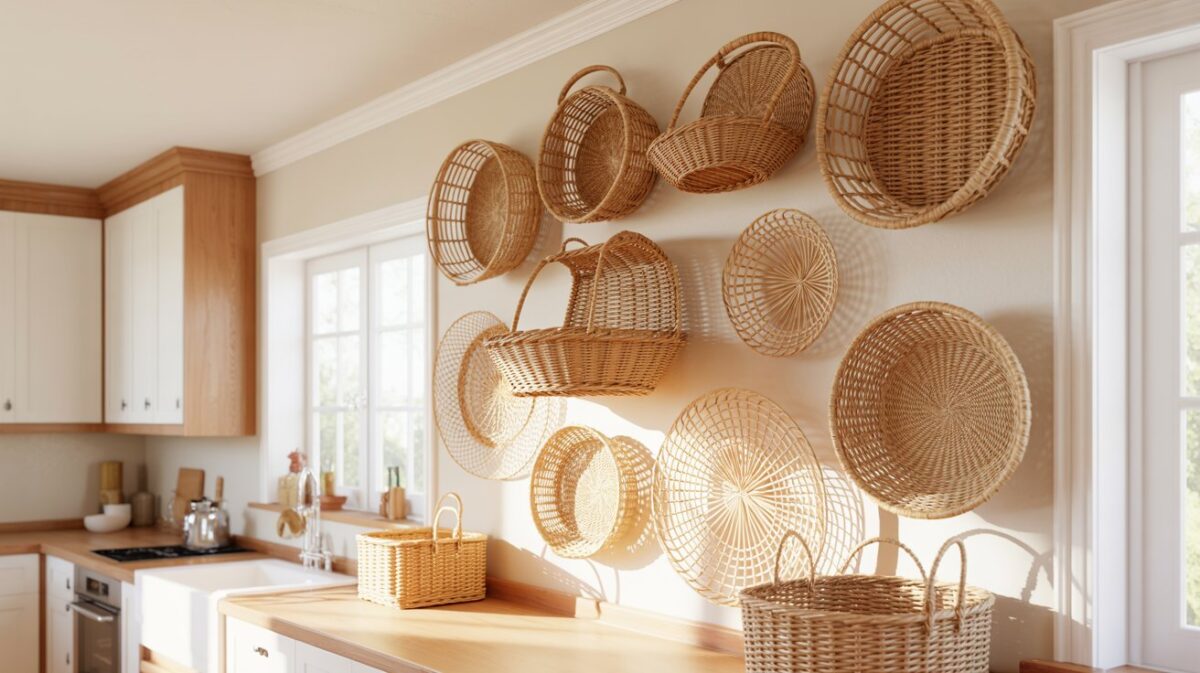 17 Kitchen Decor Wall Basket Ideas for a Cozy & Organized Look
