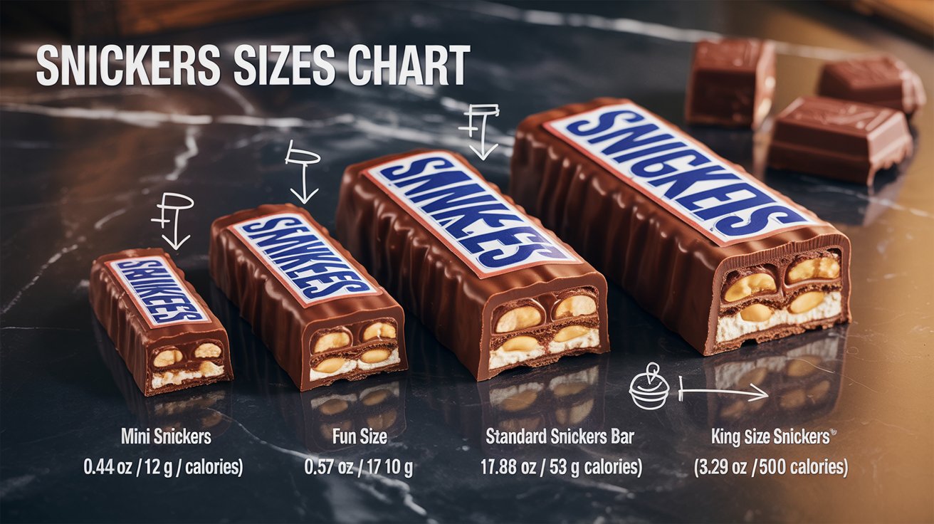 Snickers Sizes Chart: Weights, Nutrition, and Recipe Tips
