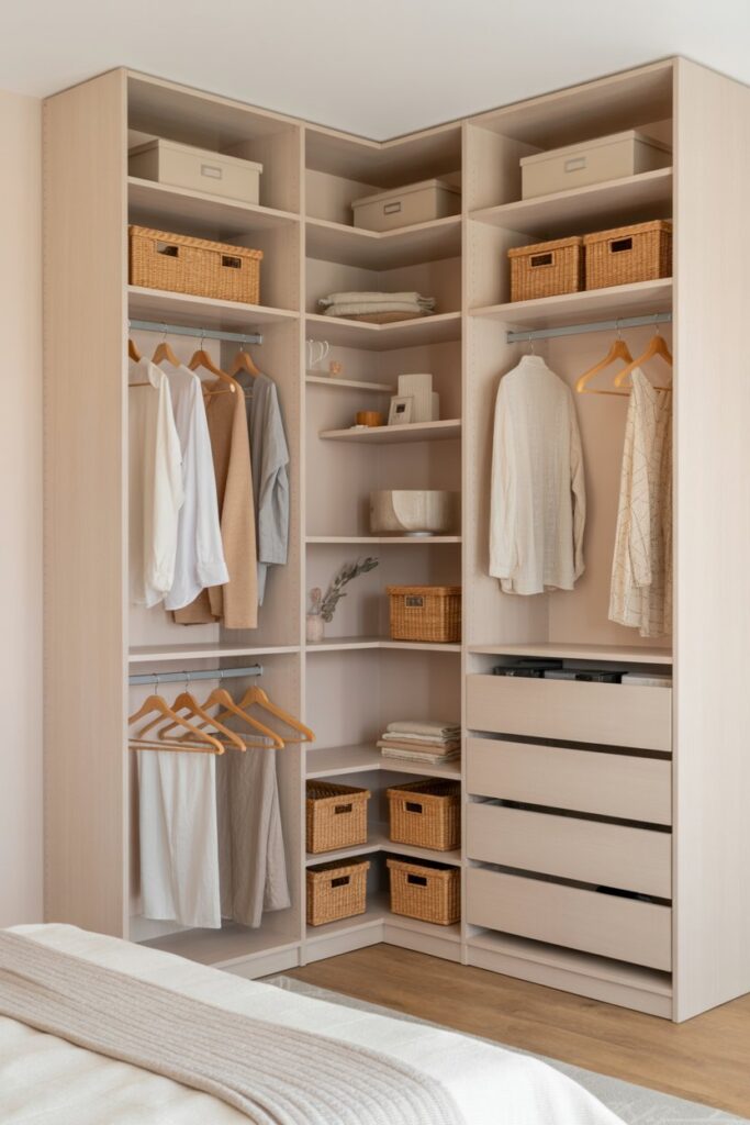 17 Corner Clothes Closet Ideas for Stylish Space Saving